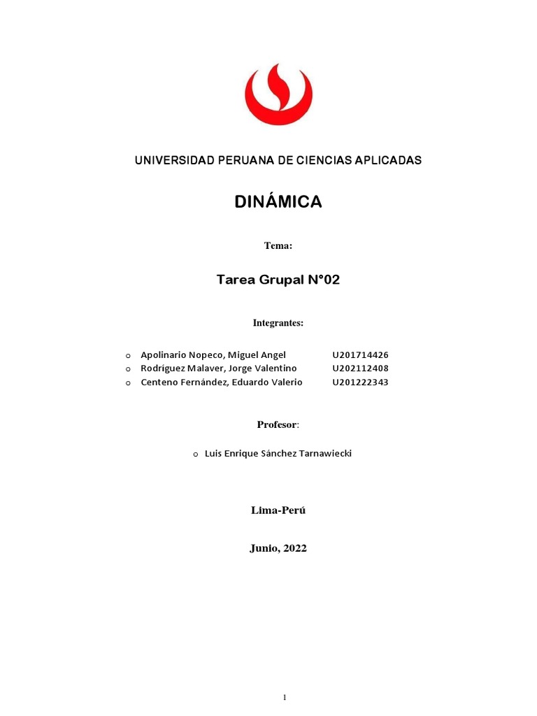 Tarea Grupal 2 2022-1 | PDF