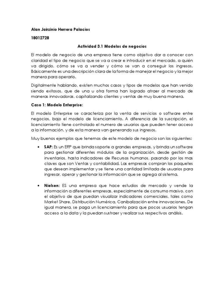 Casos de Éxito de Modelos Digitales | PDF | Modelo de negocio | Informática