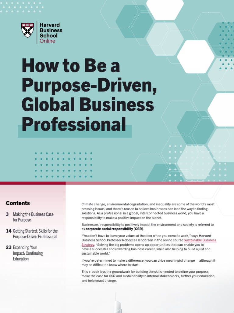 How To Be A Purpose-Driven Global Business Professional | PDF | Corporate Social Responsibility ...