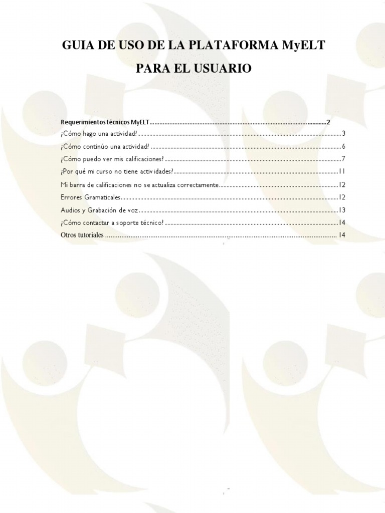 Guía de Uso de MyELT para Usuarios | PDF | Ios | Microsoft Windows