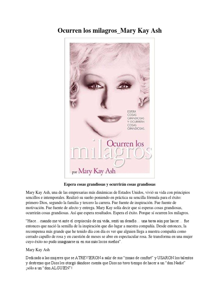 Ocurren Los Milagros_Mary Kay Ash | PDF | Hablar en público | Mujer