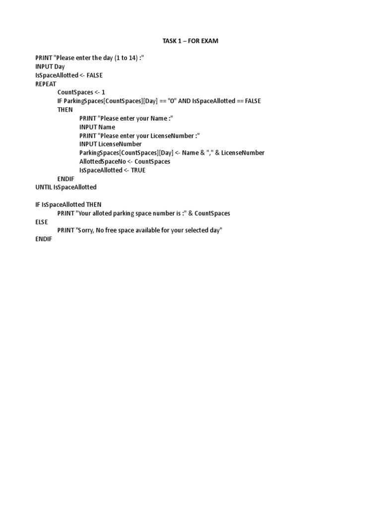 0478 22 Pre 2022 Pseudocode For All Tasks Pdf Boolean Data Type String Computer Science 2323