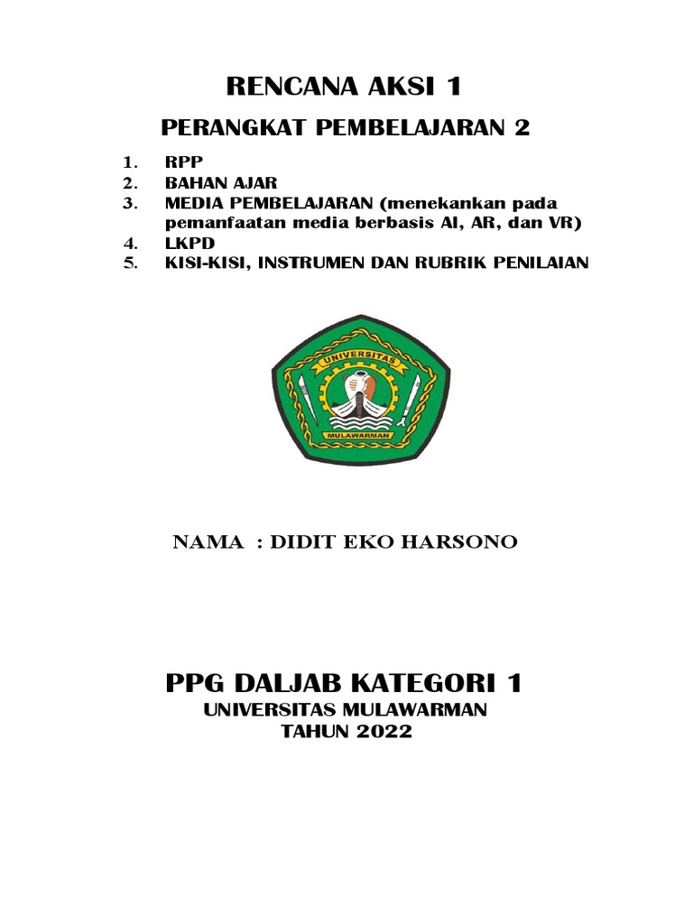 Rencana Aksi 1: Perangkat Pembelajaran 2 | PDF