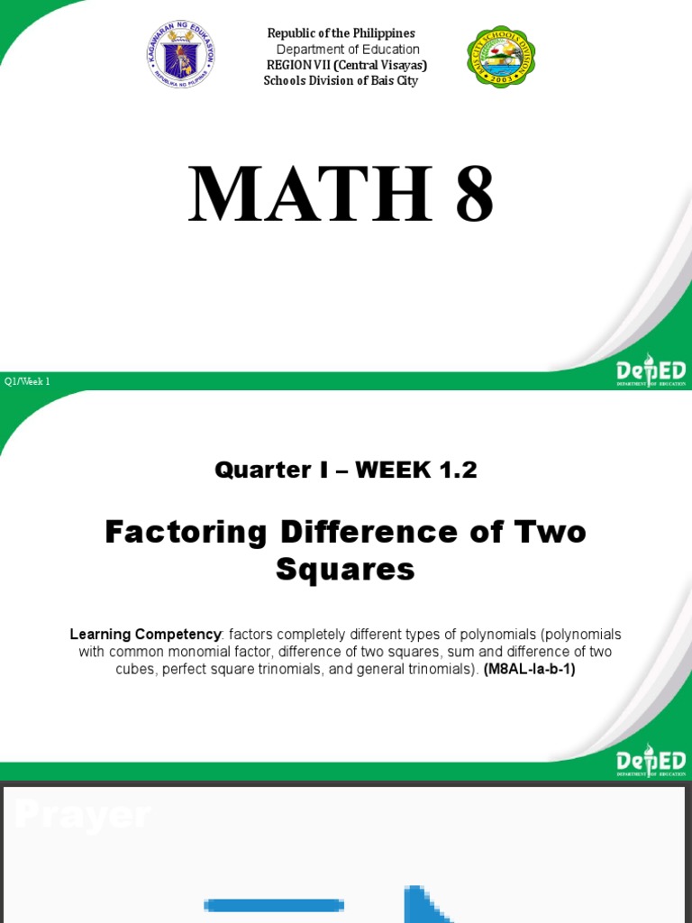 PPT_Math 8_Q1_WEEK 1.2_Ep2 | PDF | Factorization | Elementary Mathematics