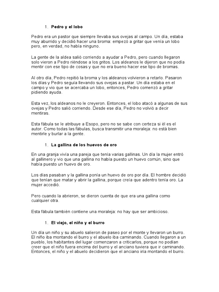 Pedro y El Lobo | PDF | Pollo | Fábula