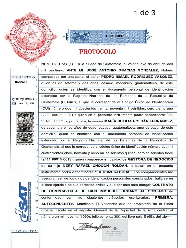 Contrato de Compraventa de Inmueble | PDF | Guatemala | Justicia