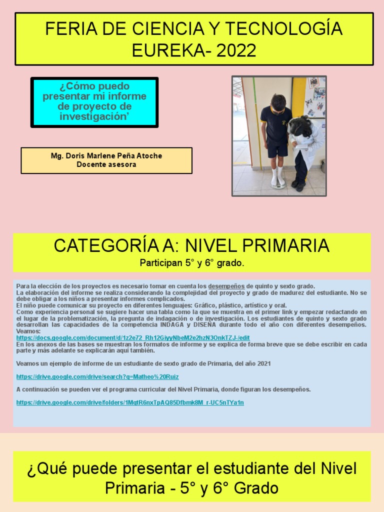 EUREKA 2022 - Cómo Hacer El Informe Del Proyecto de Investigación | PDF ...