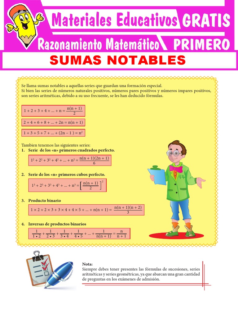 21 Problemas-con-Sumas-notables-para-Primer-Grado-de-Secundaria | PDF | Matemáticas | Matemática ...
