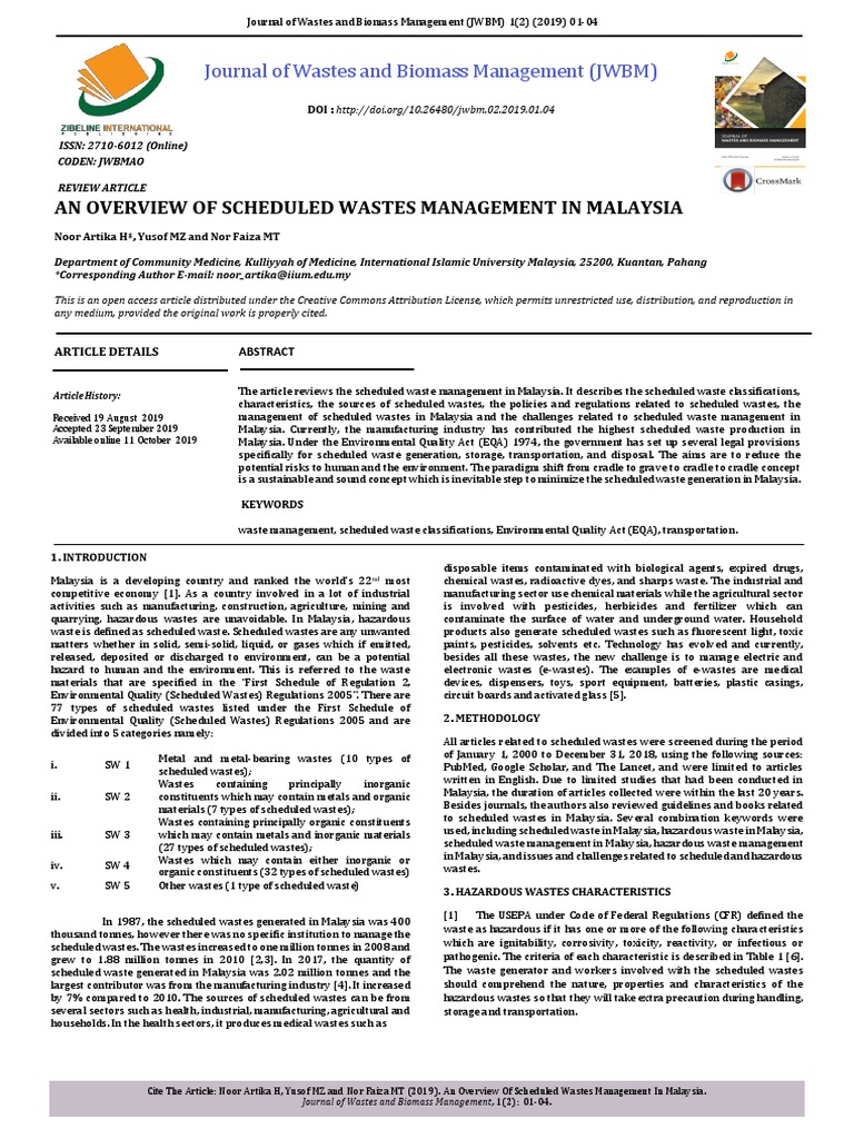 Scheduled Waste Management in Malaysia | PDF | Waste | Incineration