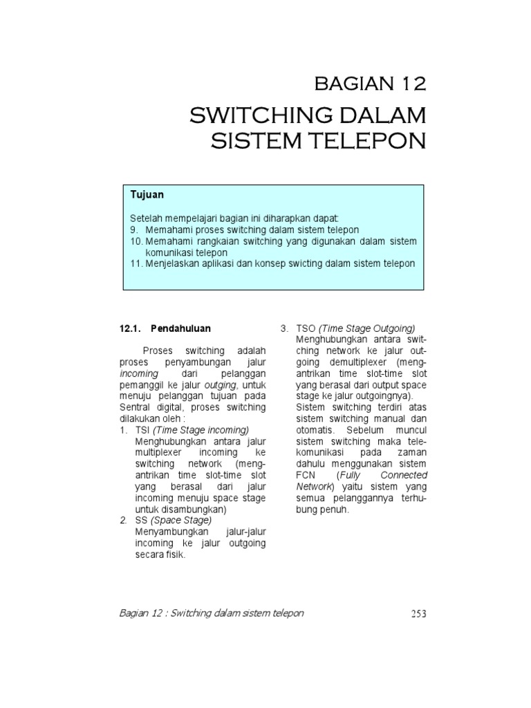 Bagian 12 Switching Dalam Sistem Telepon-1 | PDF