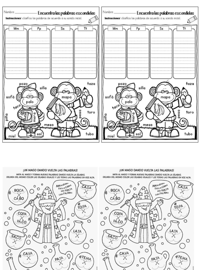 Sonido Inicial P-M-S-T | PDF