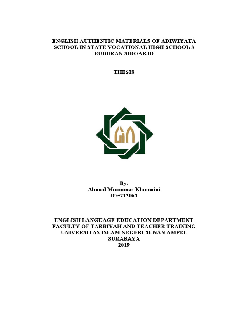 Ahmad Muammar Khumaini - D75212061 | PDF | Teachers | Schools