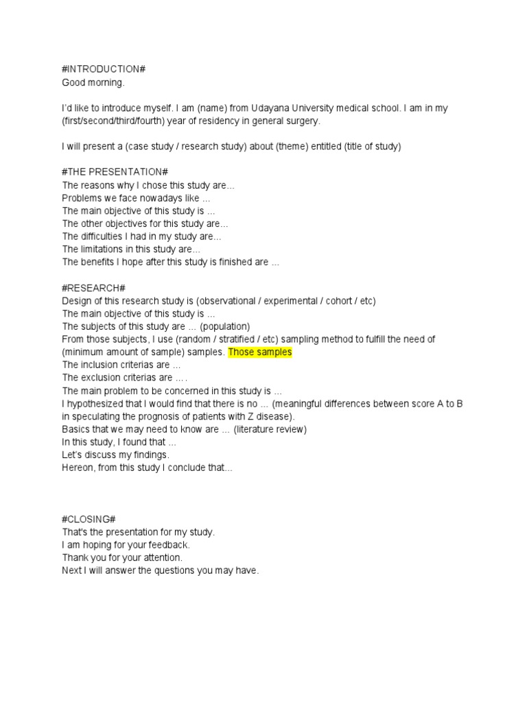Public Speaking Medical Presentation v1 | PDF