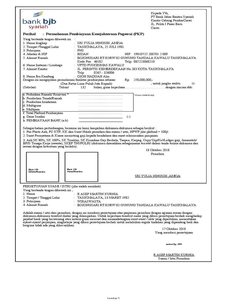Form Analisaan PKP BJBs CIAWI Nciew | PDF