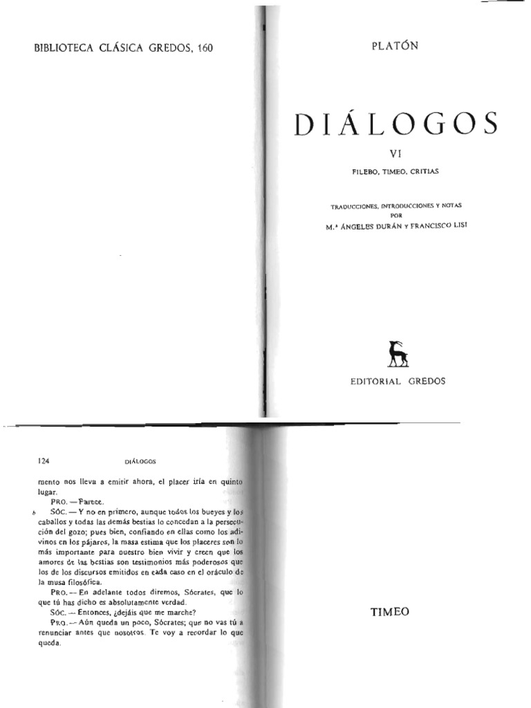 Platón - Timeo Intro y 27b-34c | PDF | Platón