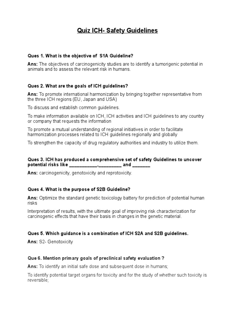 ICH Safety Guidelines - Anurag | PDF | Pharmacology | Health Care