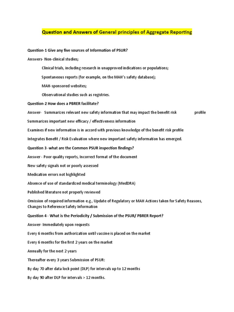 Answer Key - General Principles of Aggregate Reporting | PDF ...