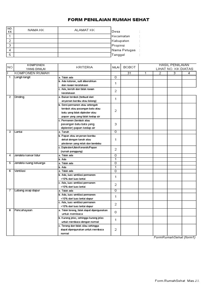 Form IS Rumah Sehat | PDF