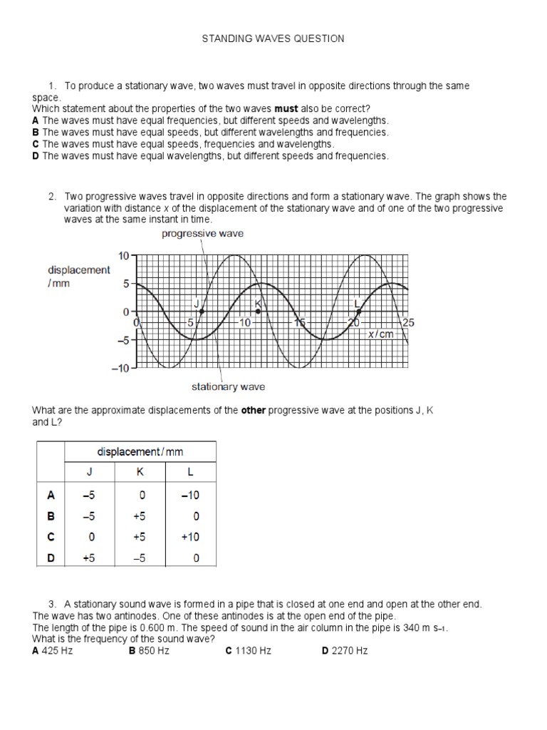 Standing Waves: Key Questions and Concepts | PDF | Waves | Frequency