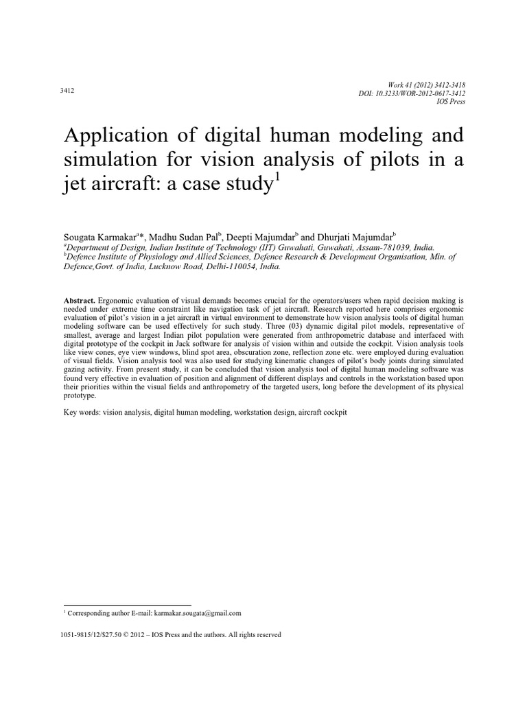 Human Modeling Application in Cockpit | PDF | Human Factors And ...
