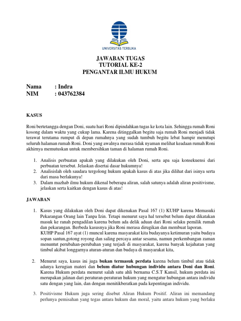 Tugas Tutorial Ke-2-Indra-Pih | PDF | Ilmu Sosial