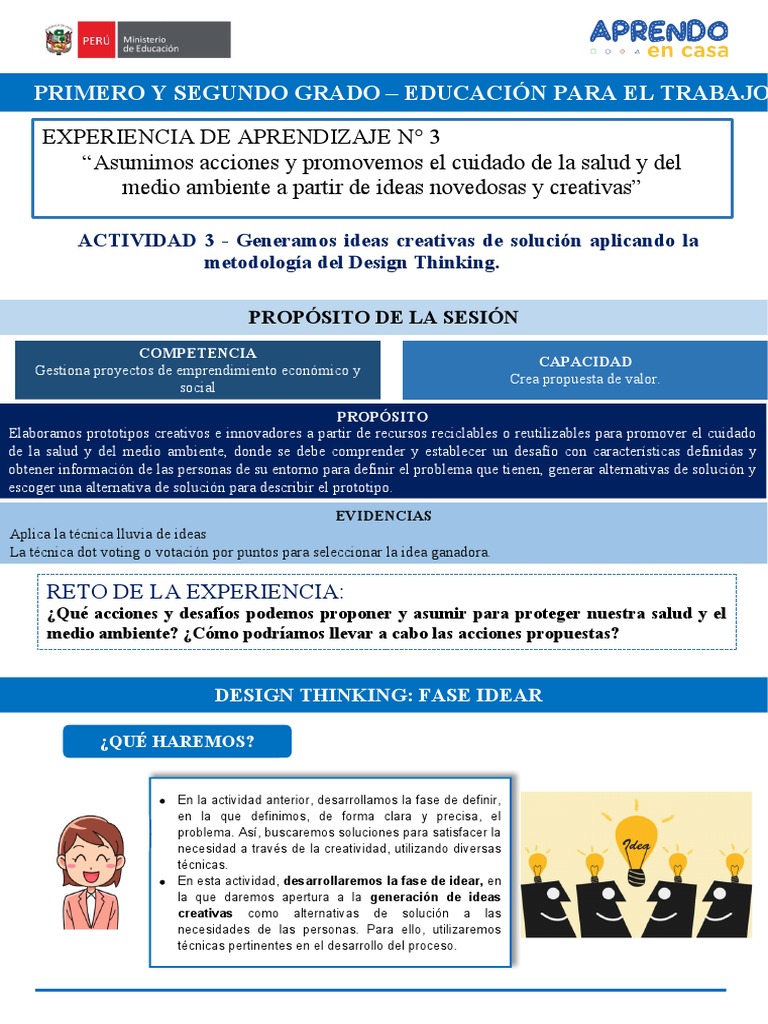 III EXPERIENCIA DE APRENDIZAJE - ACT 3 - 1 y 2 GRADO | PDF | El pensamiento de diseño | Lluvia ...