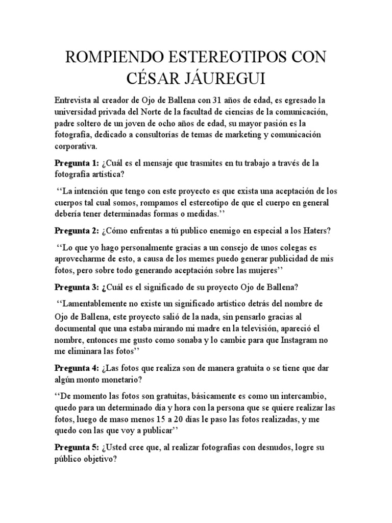 Rompiendo Estereotipos Con César Jáuregui | PDF