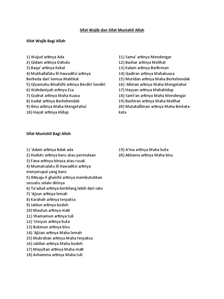 Sifat Wajib, Mustahil, dan Jaiz Rasul | PDF | Agama & Spiritualitas