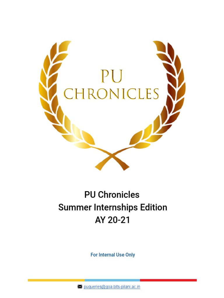 PU Chronicles - Summer Internship - AY 20-21 | PDF | Object Oriented ...