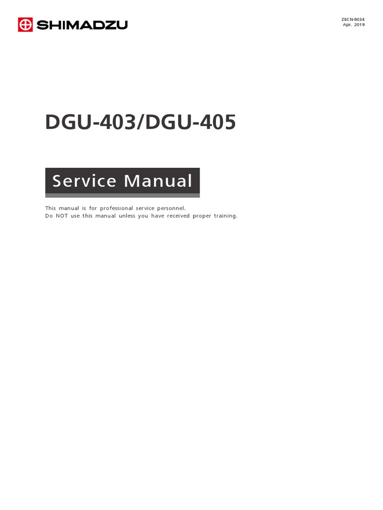 DGU-403/DGU-405: Service Manual | PDF | Pump | Vacuum