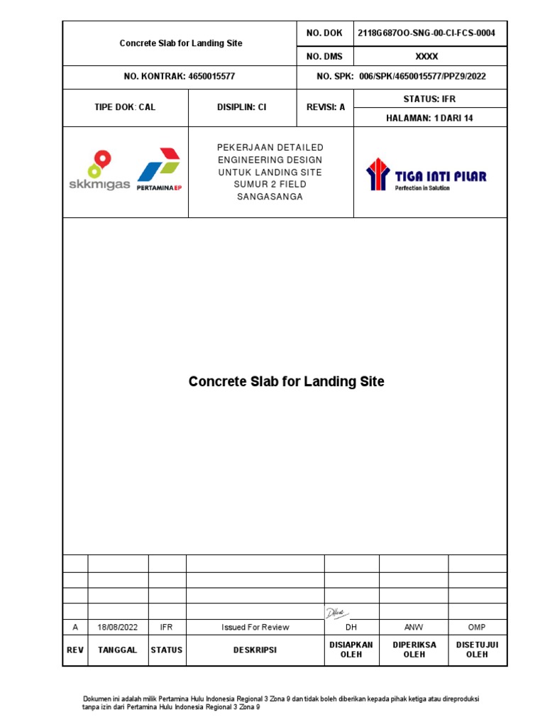 2118G688OO-SNG-00-CI-FCS-0004 Concrete Slab For Landing Site - Sumur2 ...