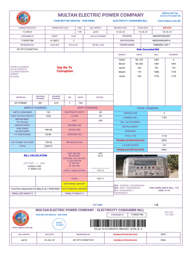 Multan Electric Power Company: Say No To Corruption | PDF | Fee | Taxes