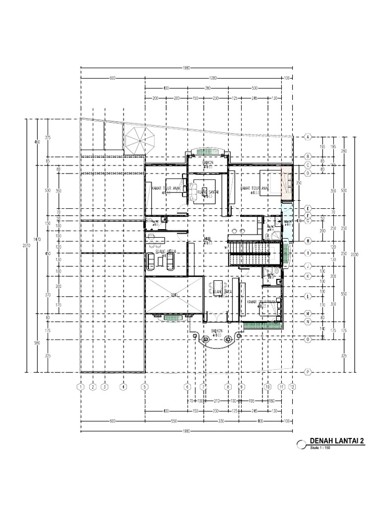 Denah Lantai 2 (Balkon Kamar) | PDF