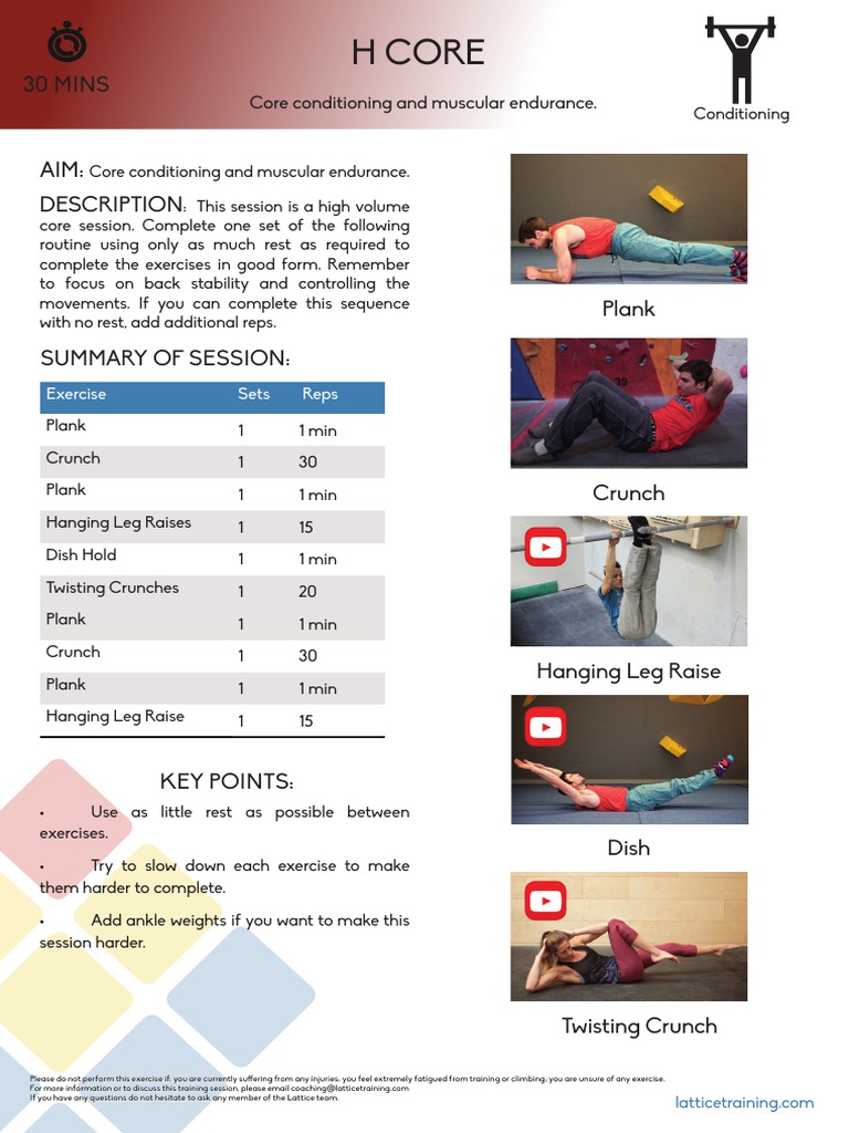 Conditioning - Core - H Core-3 | PDF | Determinants Of Health | Recreation