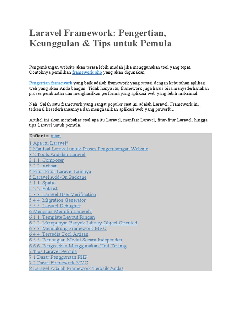 Laravel Framework | PDF | Seni | Komputer