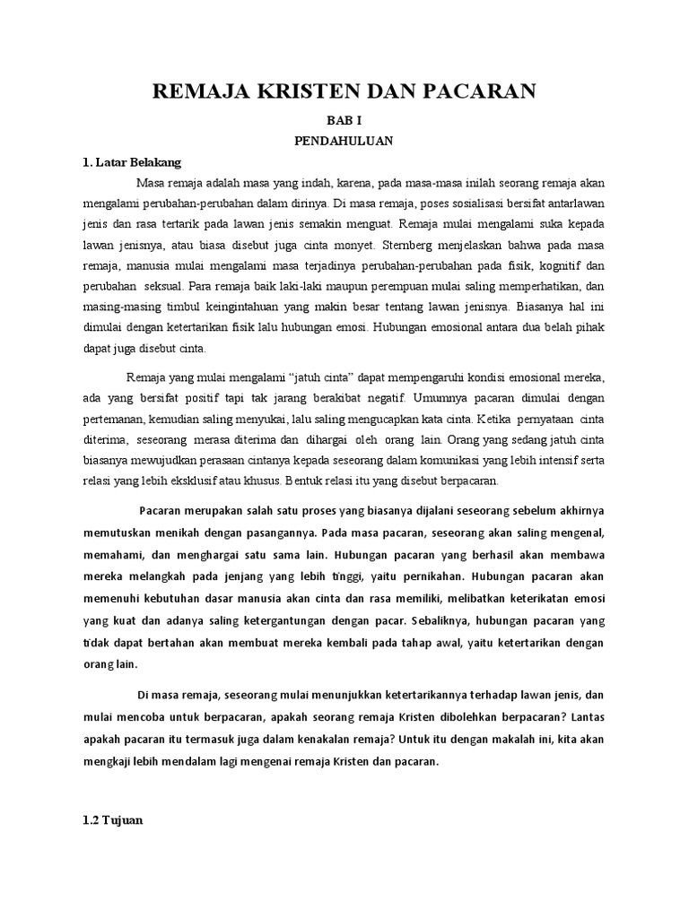 Pacaran dalam Perspektif Kristen Remaja | PDF | Kesehatan Holistik