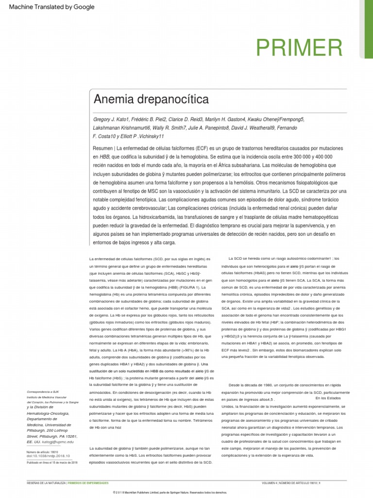 Sickle Cell Disease Nature | PDF | Especialidades Medicas | Medicina ...