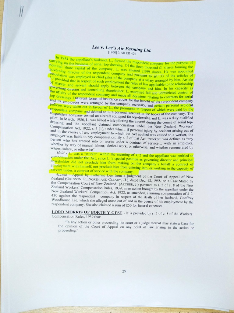 Lee V Lee - S Air Farming LTD | PDF