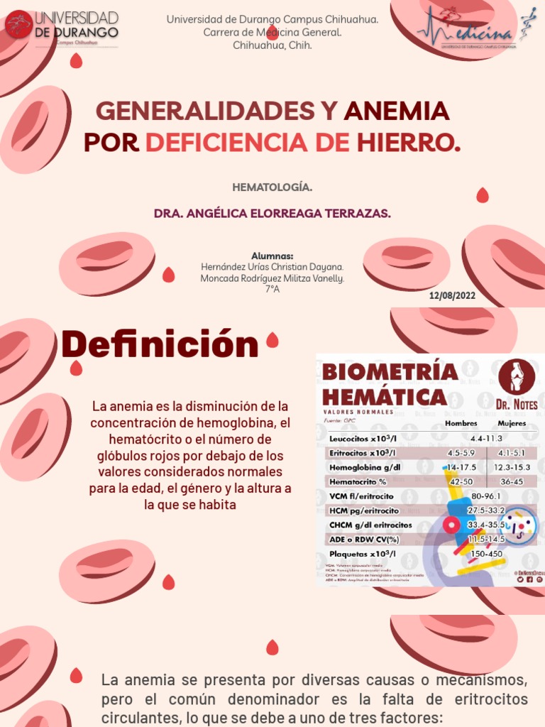 Anemia Por Deficiencia de Hierro | PDF | Anemia | Glóbulo rojo