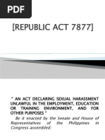 Powerpoint RA 7877 Anti Sexual Harassment Act of 1995 Final | PDF ...