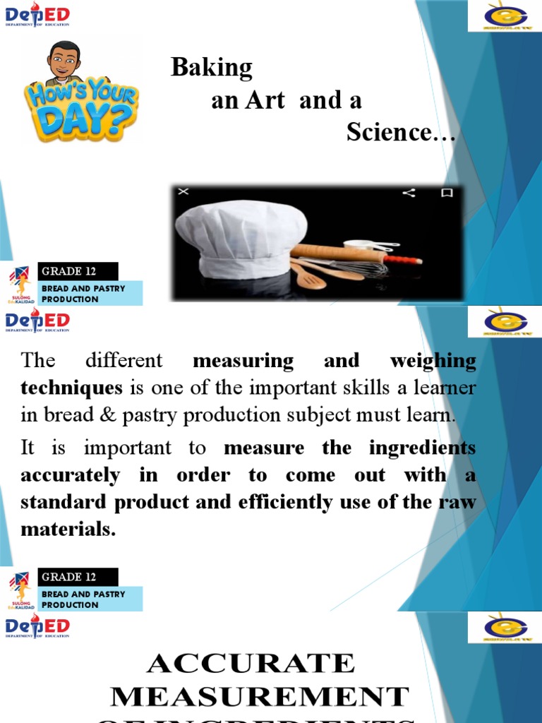 Baking An Art and A Science : Grade 12 | PDF | Teaspoon | Tablespoon
