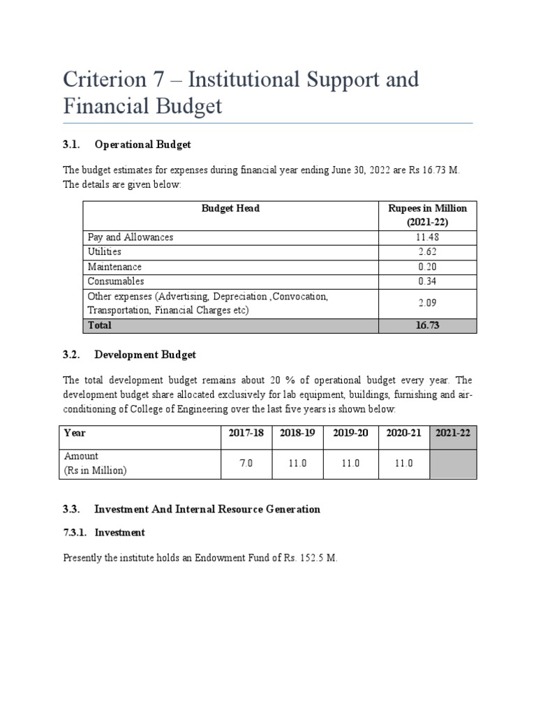 Mechatronics-Criterion 7 & Annexure L | PDF | Budget | Expense