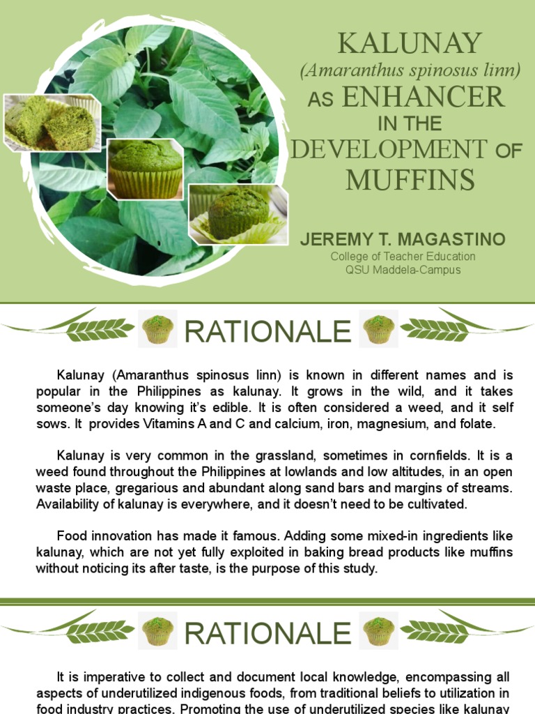 The Impact of Incorporating Kalunay (Amaranthus spinosus L.) on the ...