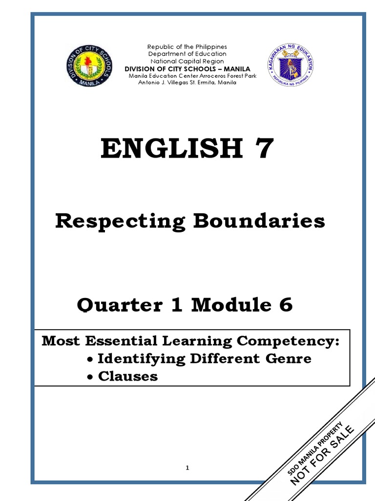 ENGLISH 7 - Q1 - Mod6 | PDF | Phrase | Clause