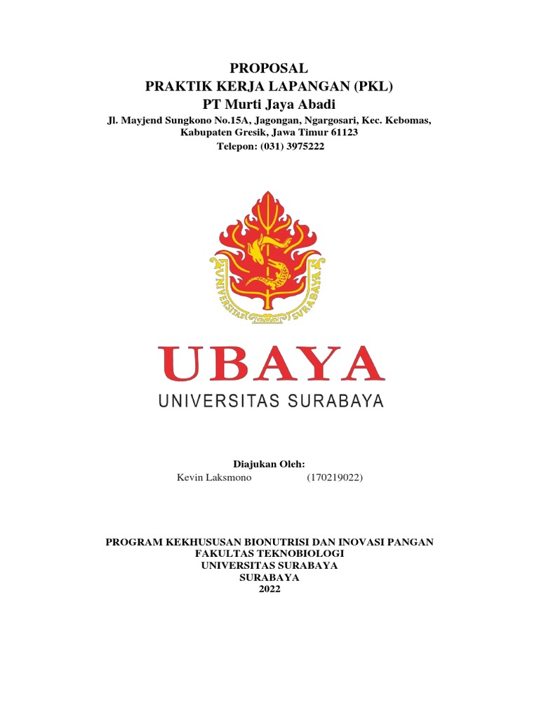 Proposal Kerja Praktik PT. Murti Jaya Abadi | PDF