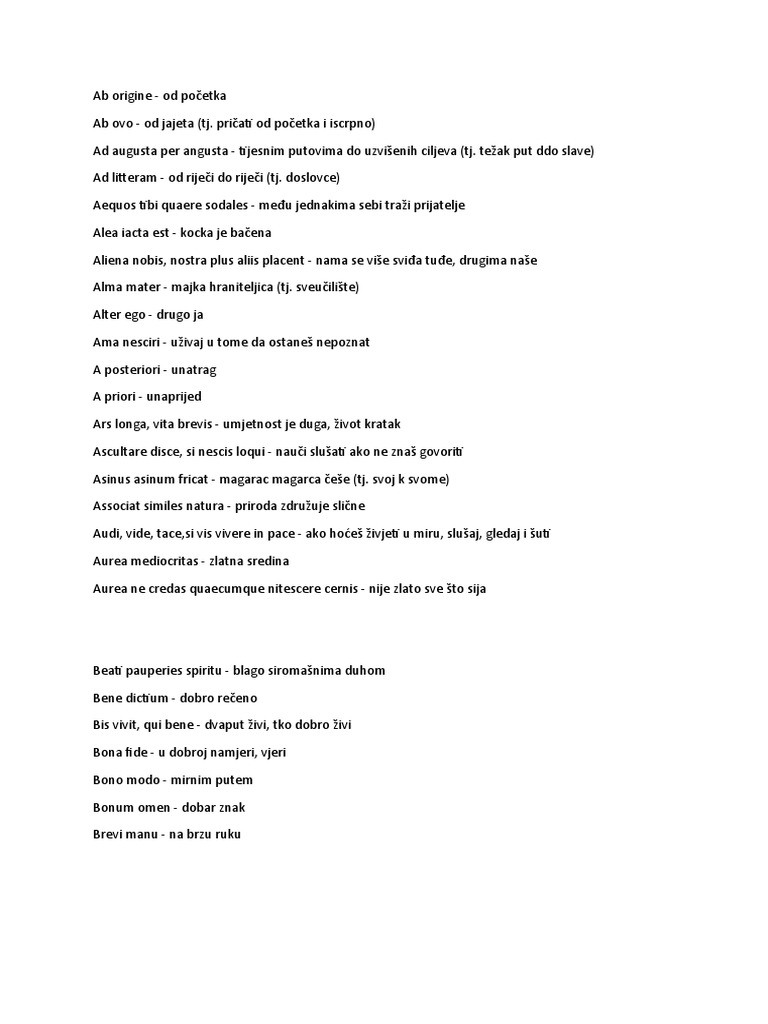 Latinski Izrazi I Izreke | PDF