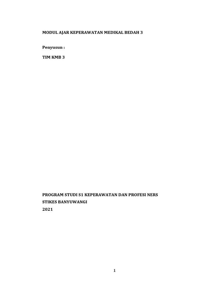 Modul Ajar KMB 3 S1 Kep (3) ... | PDF