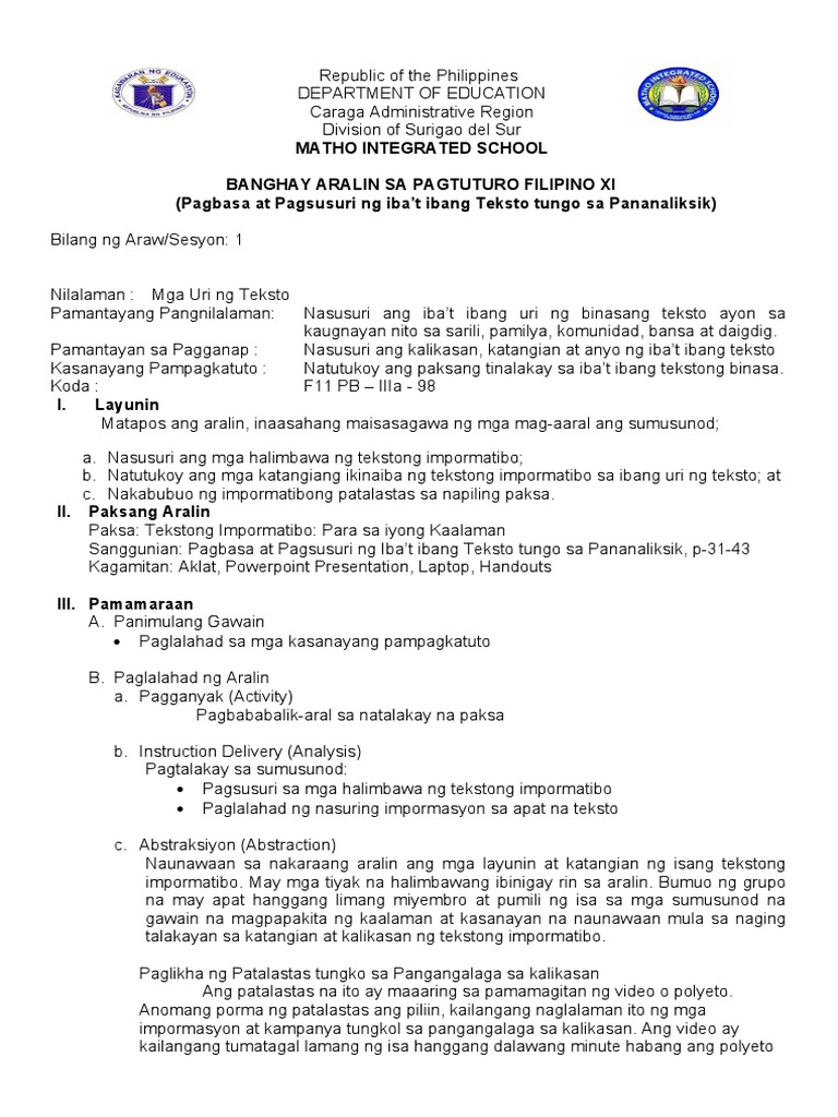 COT 2 Pagbasa at Pagsusuri 3rd Q. | PDF