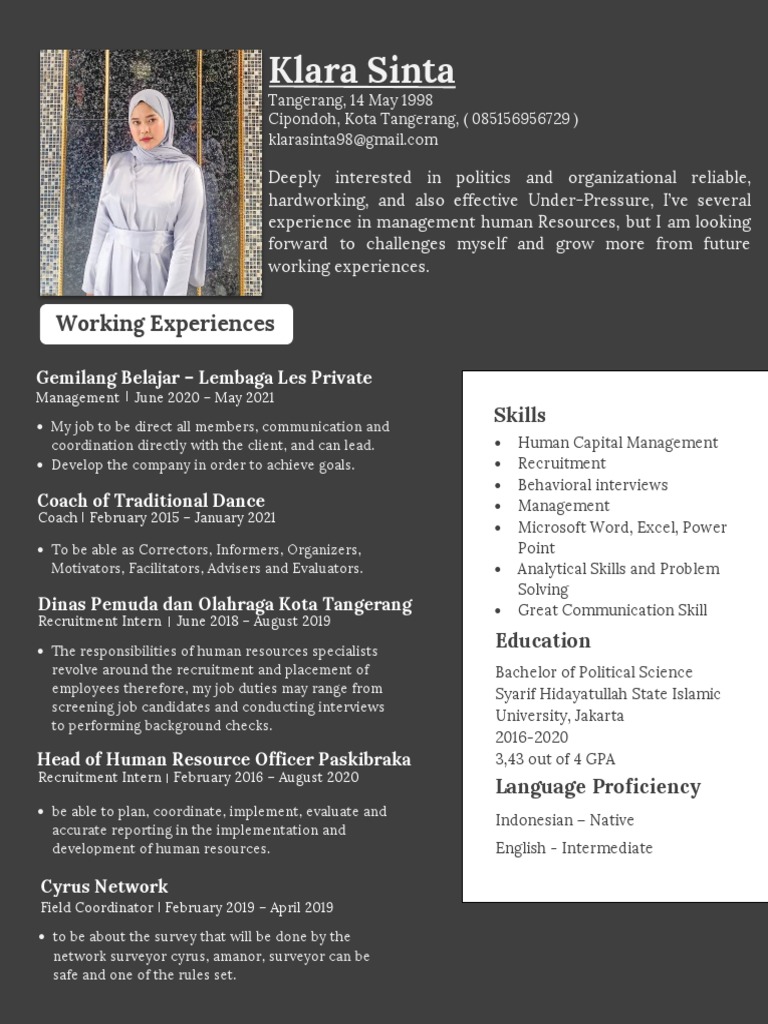 CV - Klara Sinta | PDF | Career & Growth