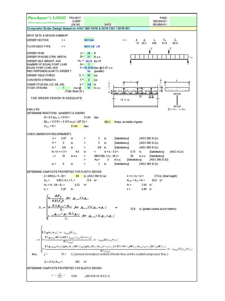 Composite Floor GIRDER | PDF | Solid Mechanics | Continuum Mechanics